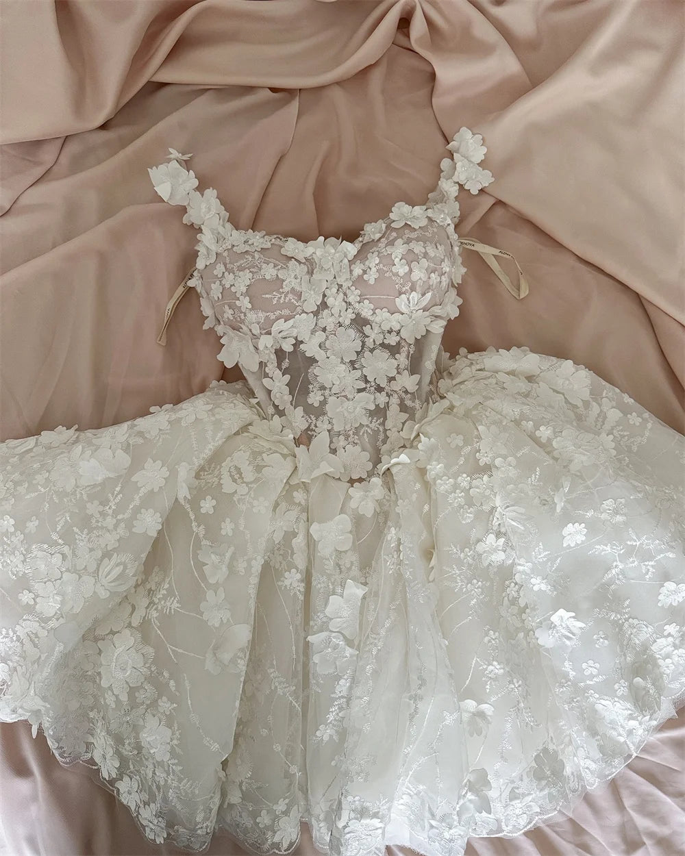 Boho Lace Mini Ball Gown Flower Dress – Tulle Lux Bridal Company