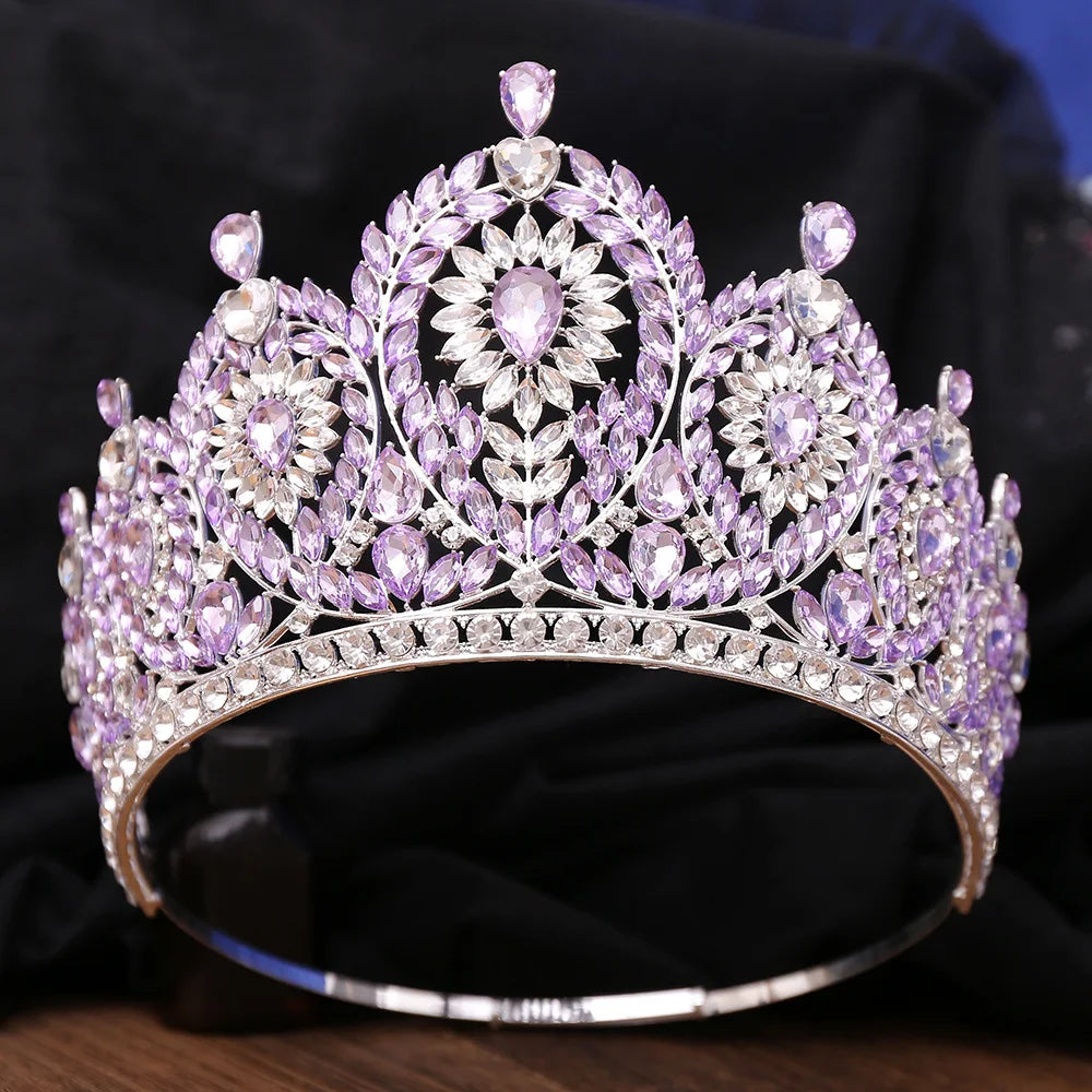 Crystal Pageant Crown Round Tiara For Women Hair Accessory – Tulle Lux ...