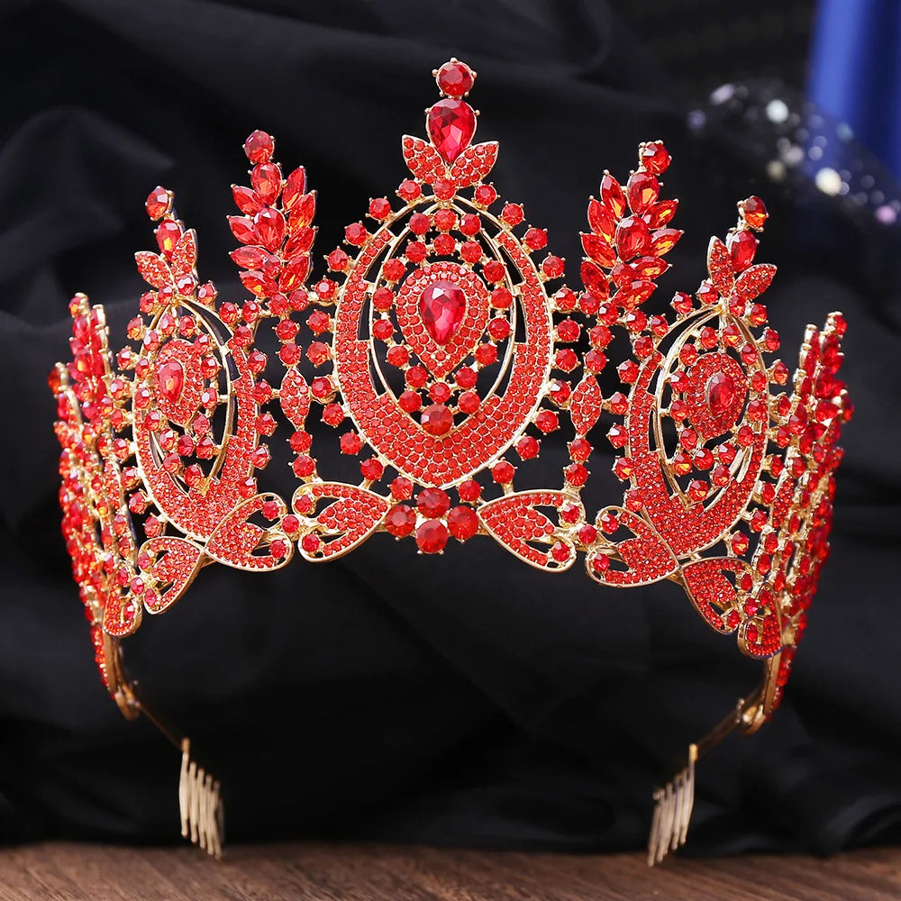 Regal Hearts Full Crystal Tiara Crown Hair Accessories – TulleLux ...