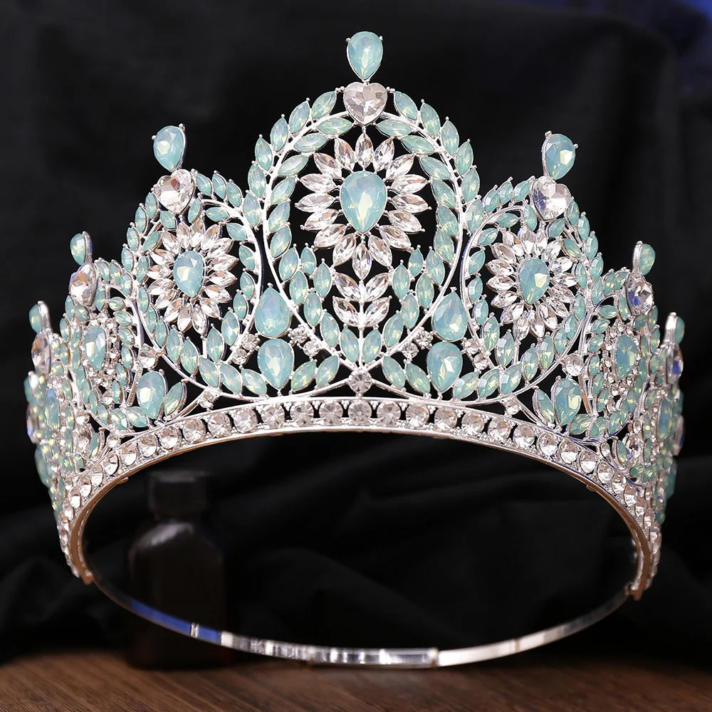 Crystal Pageant Crown Round Tiara For Women Hair Accessory – Tulle Lux ...