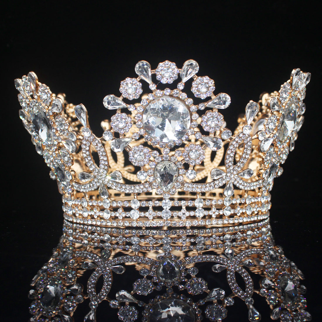 Royal Crystal King Queen Full Round Crown Colorful Crystal – TulleLux ...