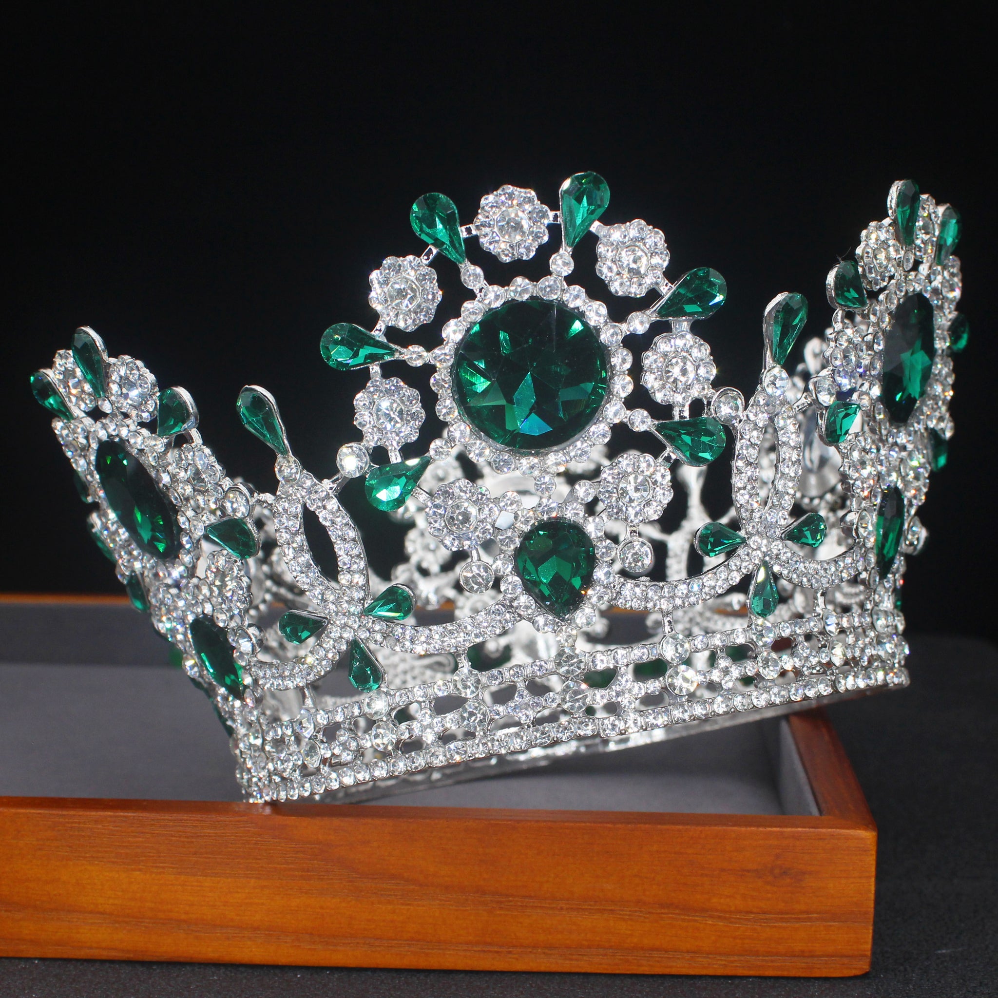 Royal Crystal King Queen Full Round Crown Colorful Crystal – TulleLux ...