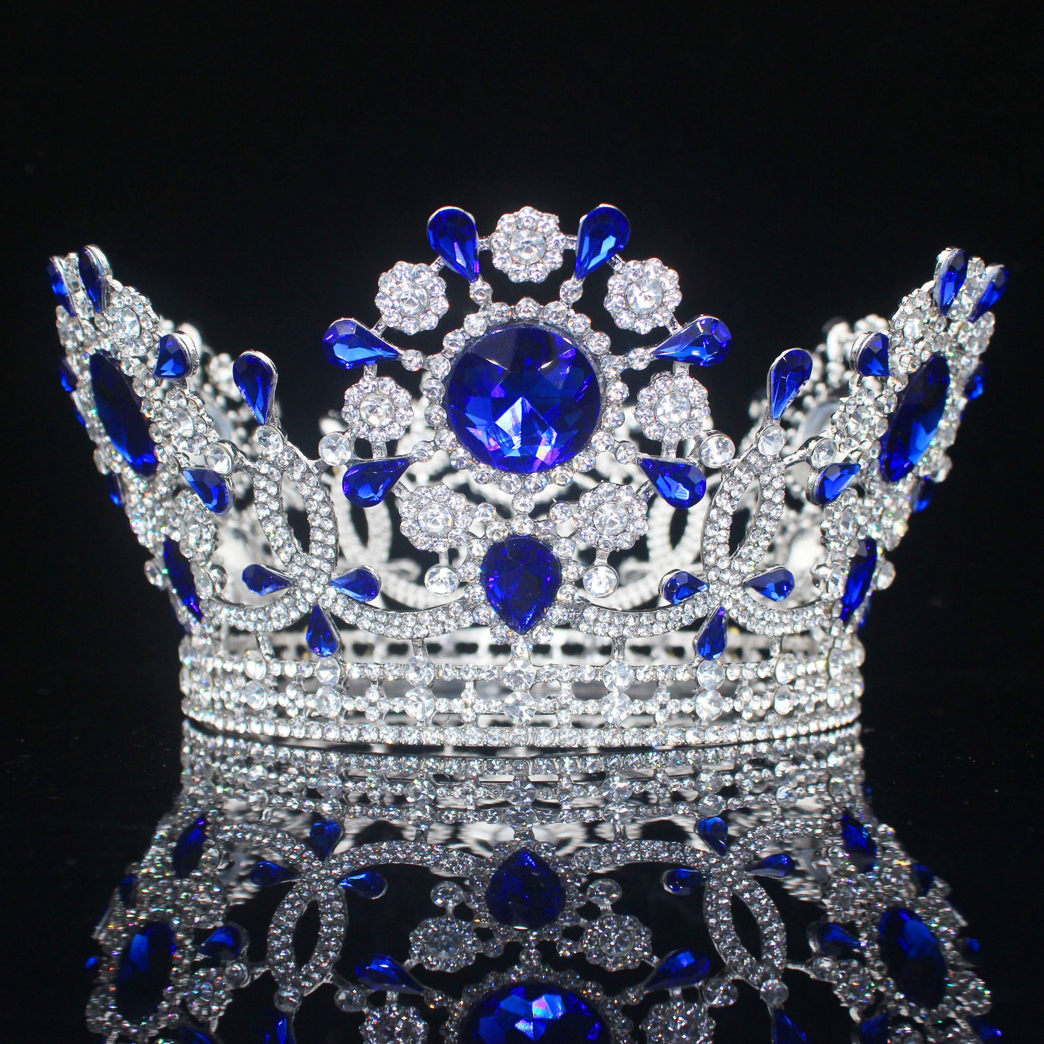 Royal Crystal King Queen Full Round Crown Colorful Crystal – TulleLux ...