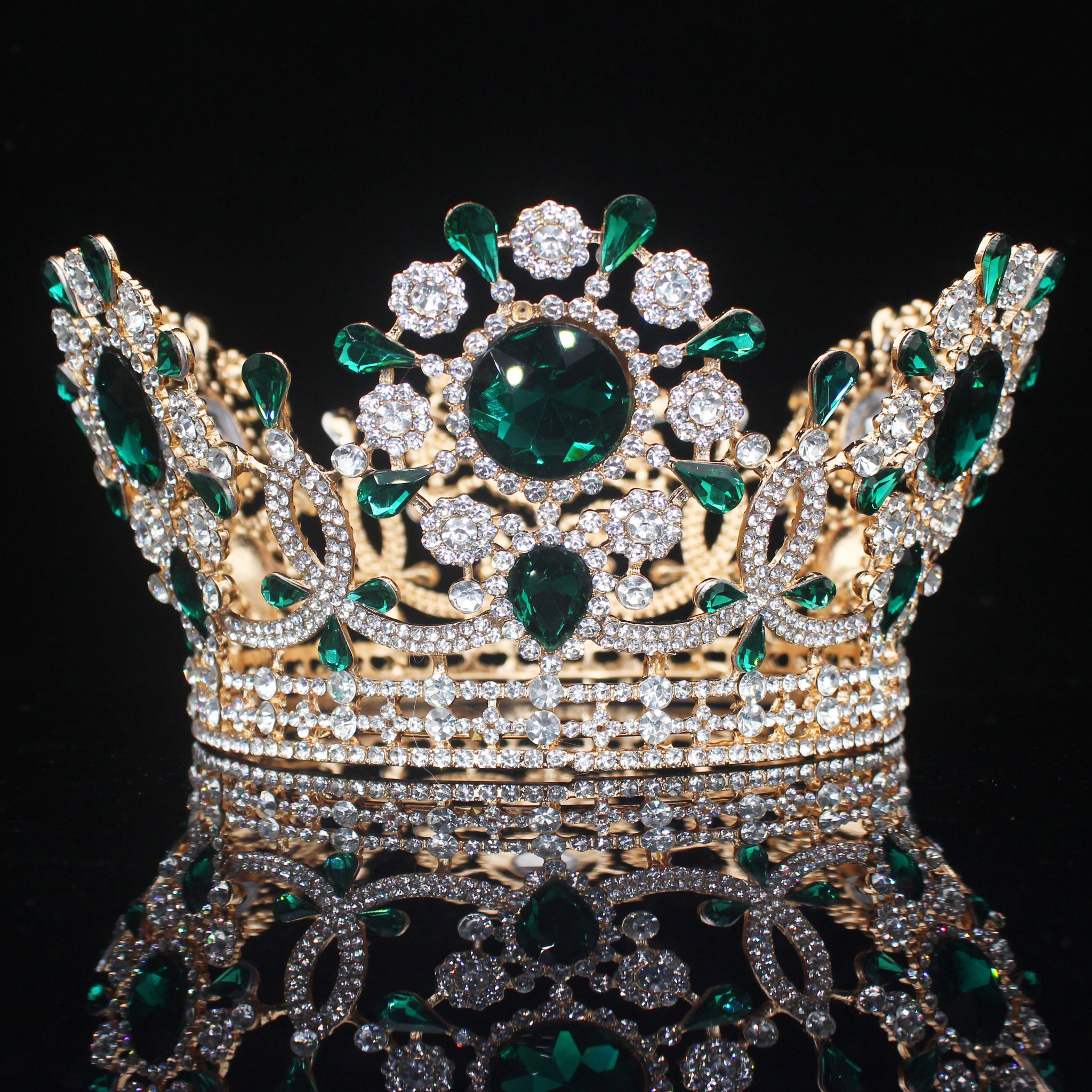 Royal Crystal King Queen Full Round Crown Colorful Crystal – TulleLux ...
